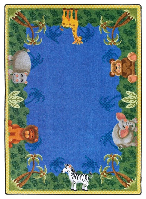 Kid Essentials, Infants & Toddlers Jungle Friends Rug, 3'10" x 5'4 ...