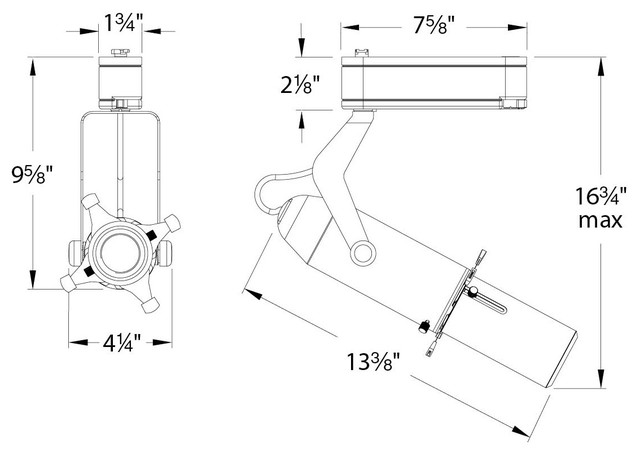 LED009 Framing Projector LED 4000K Adjustable Beam, Black for L Track ...