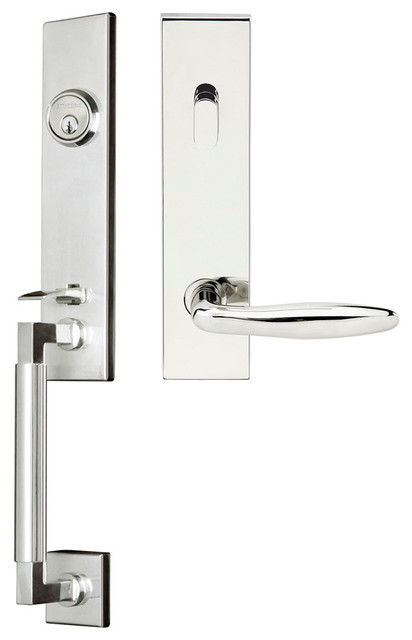 Summer Lever, Tubular Entry Handle set, Left Hand, Satin Stainless ...