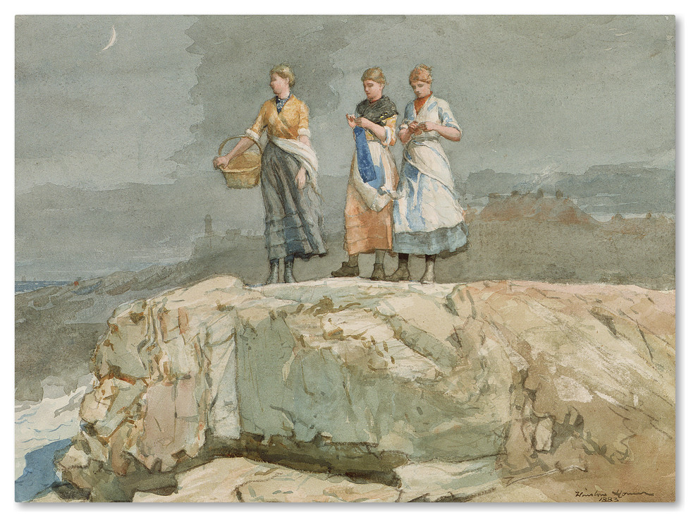 Winslow Homer 'The Cliffs' Canvas Art, 47"x 35" - Traditional - Prints ...
