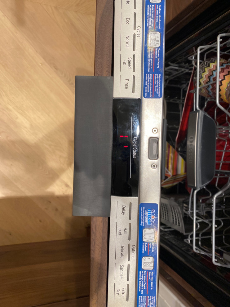 Correct Installation for Finger Pull on Wood Panel Dishwasher