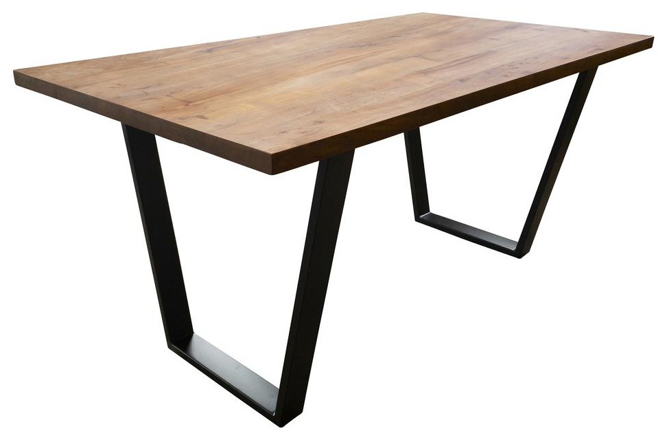 AmeriHome Acacia Wood 63 inch Dining Table - Contemporary - Dining ...