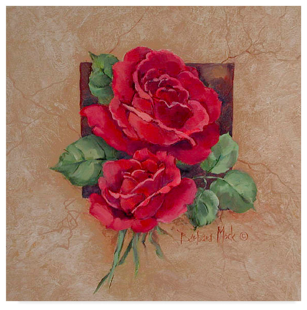 Barbara Mock ' Rose Square' Canvas Art, 18"x18" - Contemporary - Prints ...