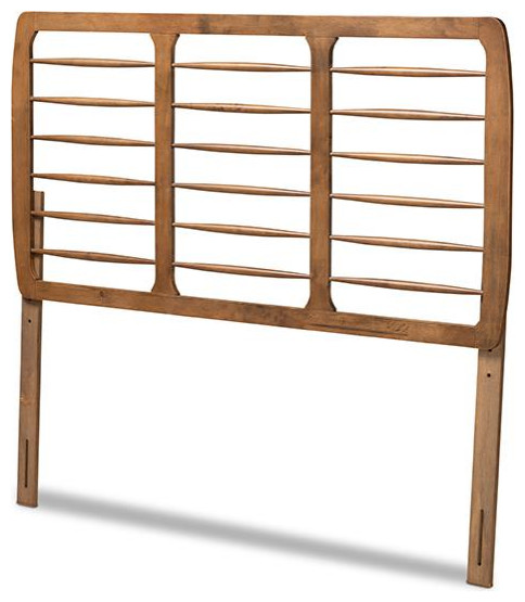 Carolyn Mid-Century Modern Ash Walnut Finished Wood Full Size Headboard ...
