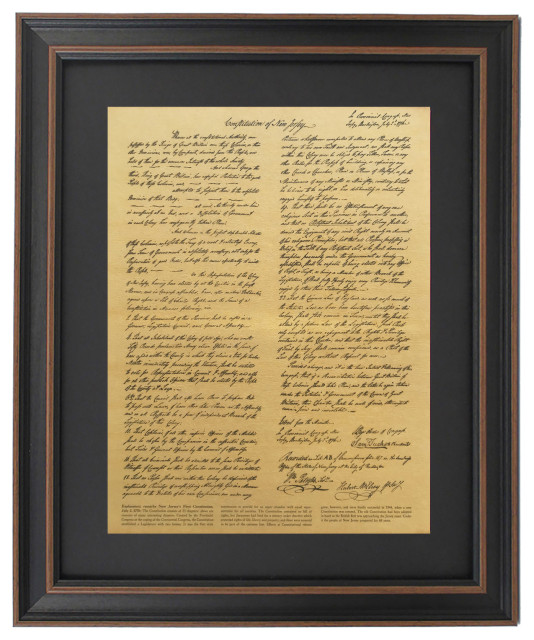 Framed First Constitution of New Jersey - Traditional - Prints And ...