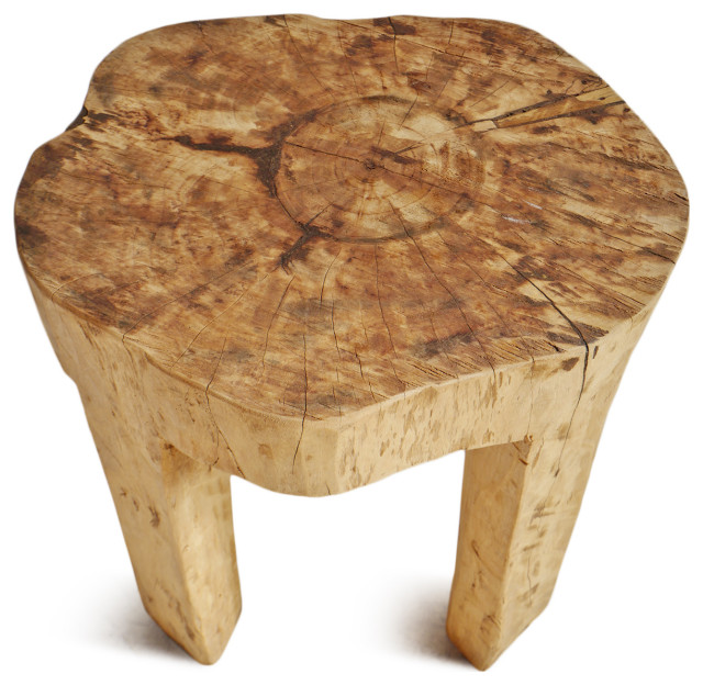 Rustic Naga Three Leg Wood Table 11 - Rustic - Side Tables And End ...