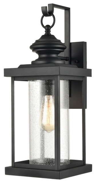Exposed Bulb Rectangular One Light Outdoor Wall Sconce - Transitional ...