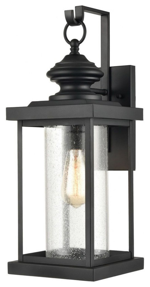 Exposed Bulb Rectangular One Light Outdoor Wall Sconce - Transitional ...