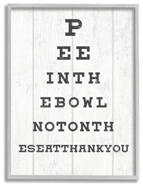 Bathroom Seeing Eye Chart Pee In the Bowl Phrase, 24"x30 ...