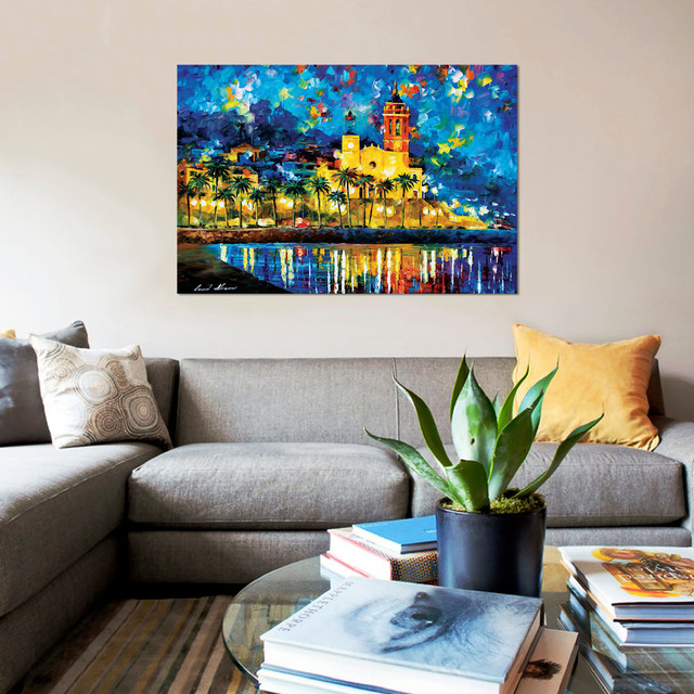 Spain, Sitges by Leonid Afremov Art Print, 12" x 18" x 1.5 ...