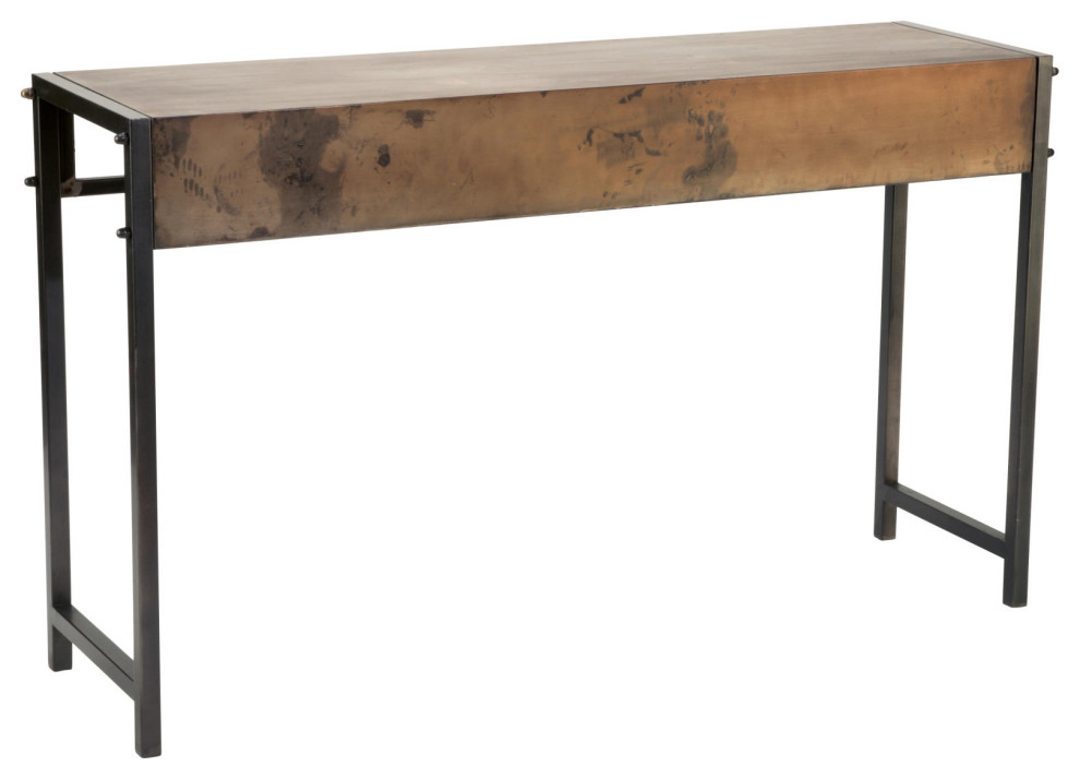 Industrial Bronze Metal Console Table - Industrial - Console Tables ...
