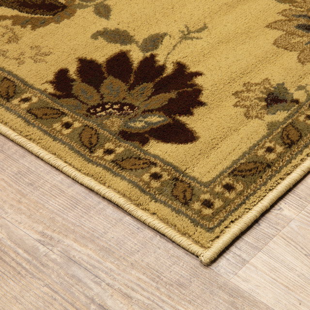 Astoria Traditional Floral Ivory/Green Area Rug, 5'x7'6" - Traditional ...