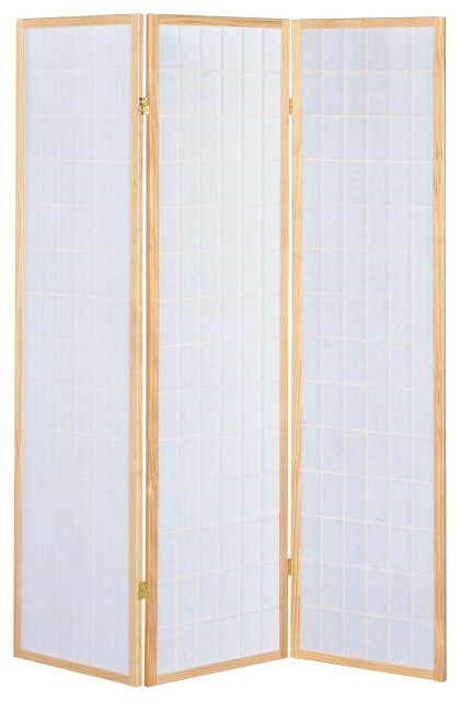 Carrie 3-panel Folding Screen Natural and White - Craftsman - Screens ...