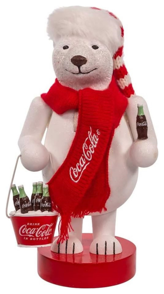 Kurt Adler Coca-Cola Polar Bear Nutcracker, Multicolored, 14" - Modern ...
