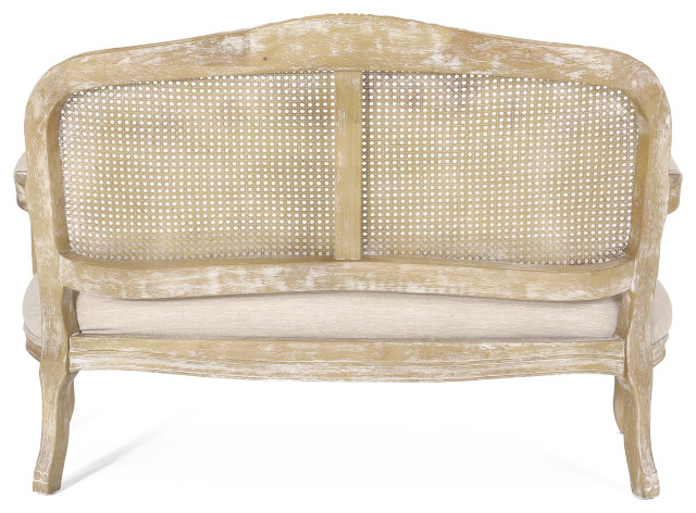 Wistar Wood and Cane Loveseat - Tropical - Loveseats - by GDFStudio | Houzz