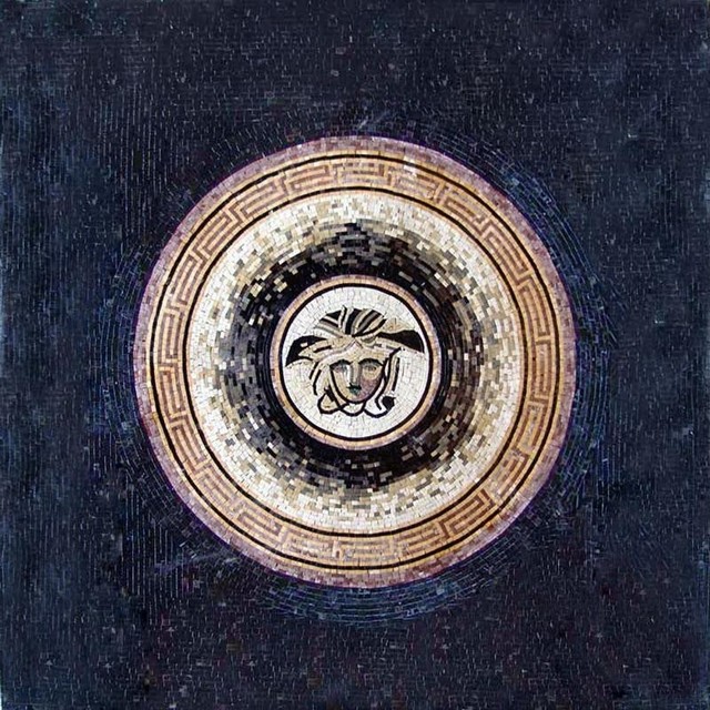 Greek Art Mosaic - Versace Icon, 35" X 35" - Traditional - Tile Murals ...