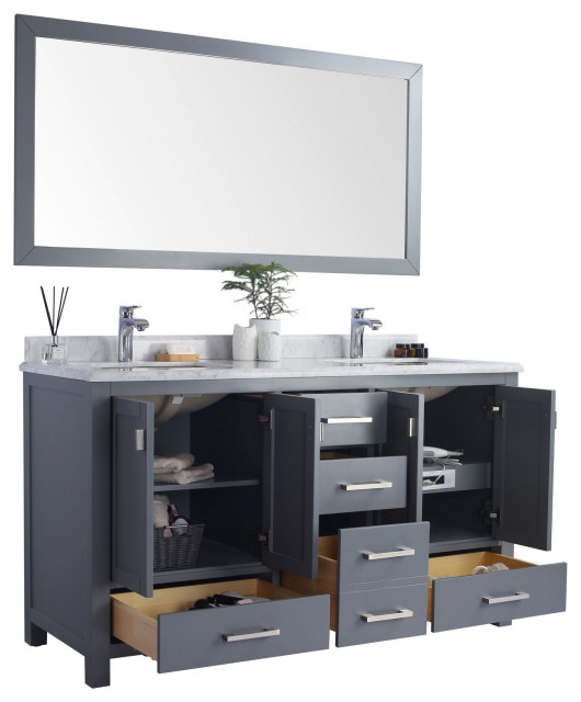 Laviva 313ANG-60G-WC Wilson Vanity In Grey With White Carrara ...