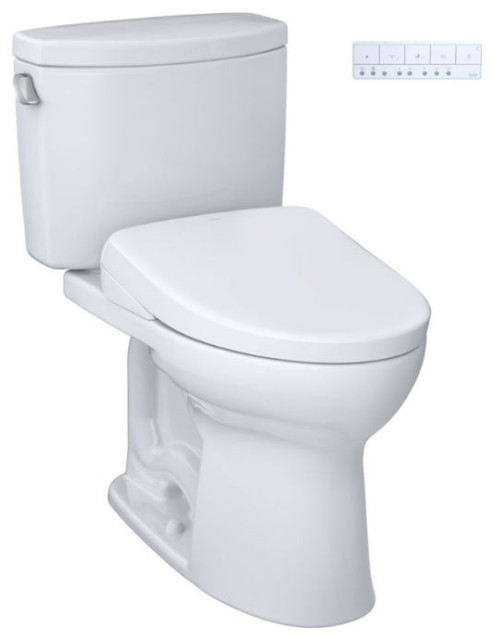 TOTO Drake II WASHLET+ Two-Piece Toilet with S7A Bidet Seat, Auto-Open ...