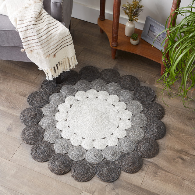 Gray Jute Braided Rug 3 Ft Round - Contemporary - Area Rugs - by Design ...