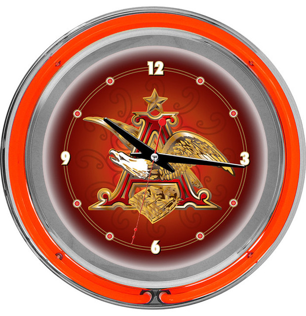 Budweiser A and Eagle Neon Wall Clock - Wall Clocks - by DCG WholeSale ...