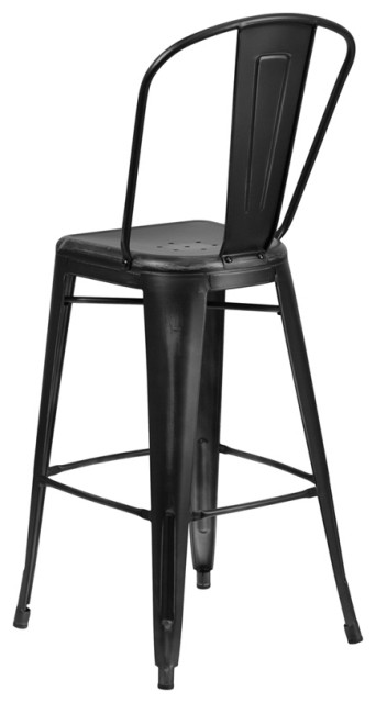 Distressed Blue Metal Stool - Modern - Kitchen And Dining Furniture ...