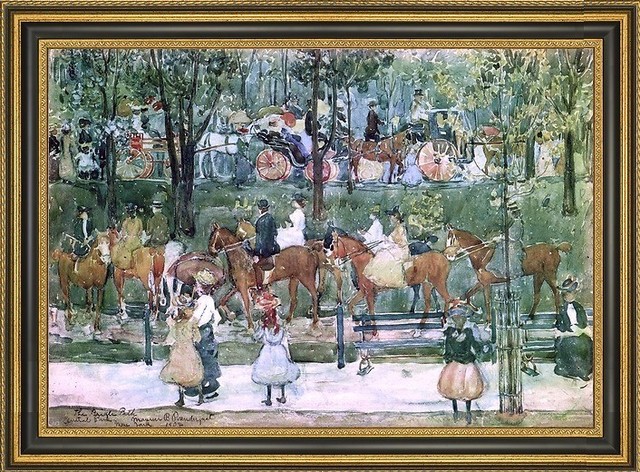 Maurice Prendergast The Bridle Path Central Park Framed Canvas Print, 18"x27" - Traditional ...