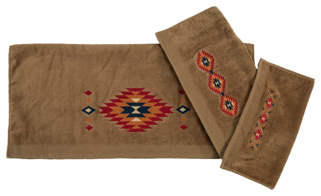 Del Sol Embroidered Towel Set, 3 Piece - Southwestern - Bath Towels ...