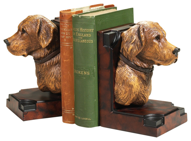 Yellow Lab Bookends - Traditional - Bookends - by Lodgeandcabins | Houzz