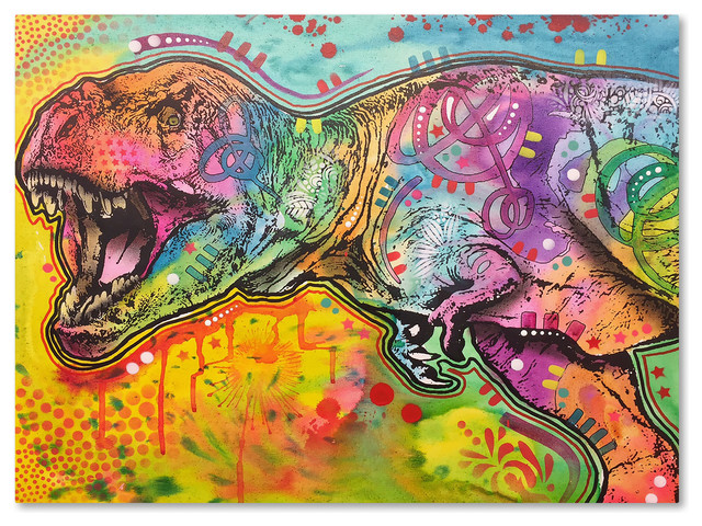 Dean Russo 'T Rex 2' Canvas Art, 19"x 14" - Contemporary - Prints And ...