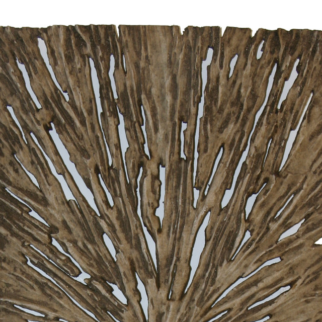 Rectangle Rotten Wood Sandstone Wall Decor with Cut Out, Medium, Oak ...