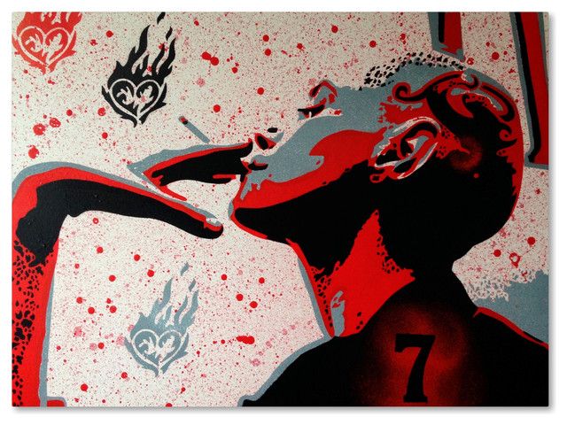 Abstract Graffiti 'Lucky Seven' Canvas Art, 14"x 19" - Contemporary ...