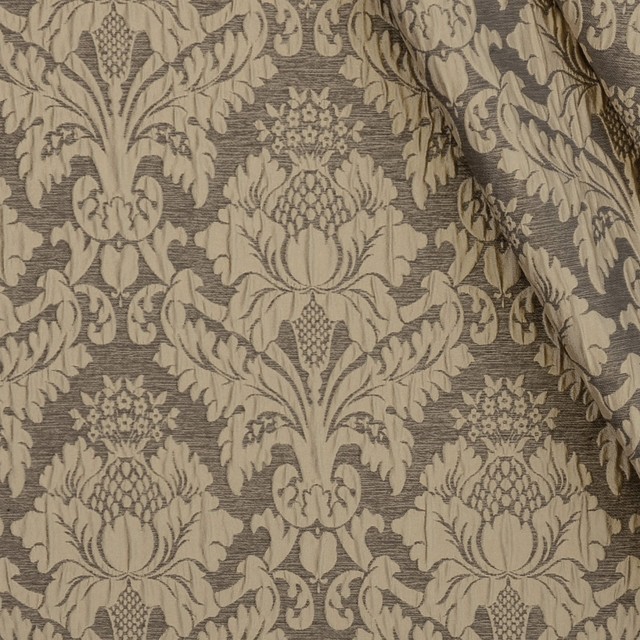 Slate Gray Damask Damask Upholstery Fabric - Traditional - Upholstery ...