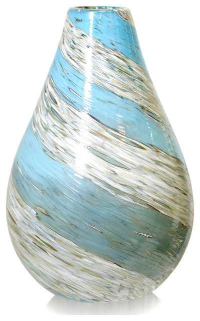 Firenze Vase, Beige/Aqua Blue - Contemporary - Vases - by Lighting New ...