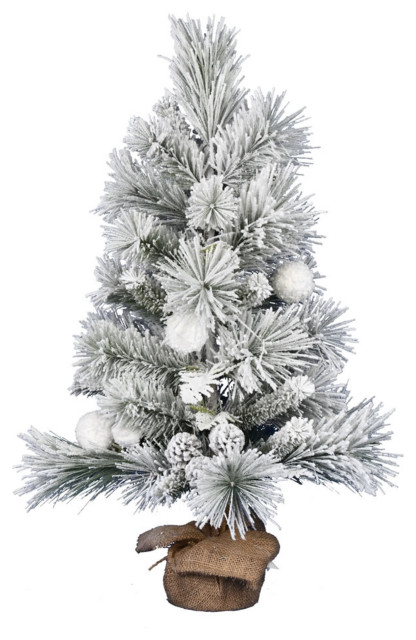 36" Frosted Beacon Pine Tree 82Tips - Contemporary - Christmas Trees ...