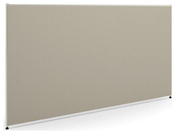 Verse Panel, 42Hx72W, Light Gray Finish, Gray Fabric - Transitional ...