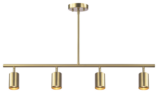 35" 4-Light Matte Brass Adjustable Track Lighting with Pivoting Track ...