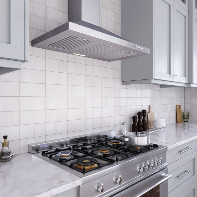 Streamline 36" Gaiola Ducted Wall Mount Range Hood, Stainless Steel ...