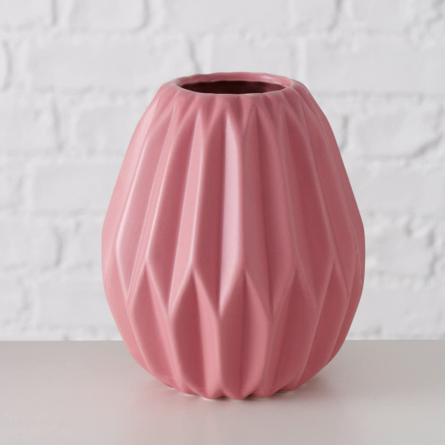 2 Piece Shades of Pink Geometric Vases, 5" - Contemporary - Vases - by ...