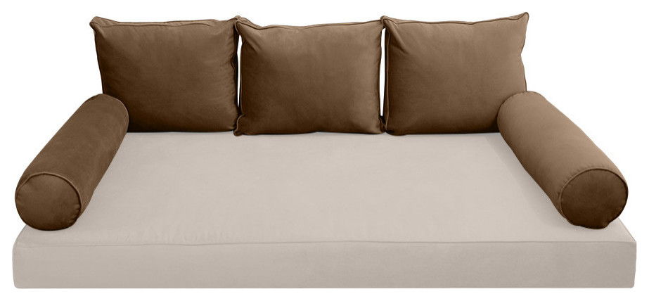 STYLE V3 Full Velvet Pipe Trim Indoor Daybed Bolster Pillow |COVER ONLY ...