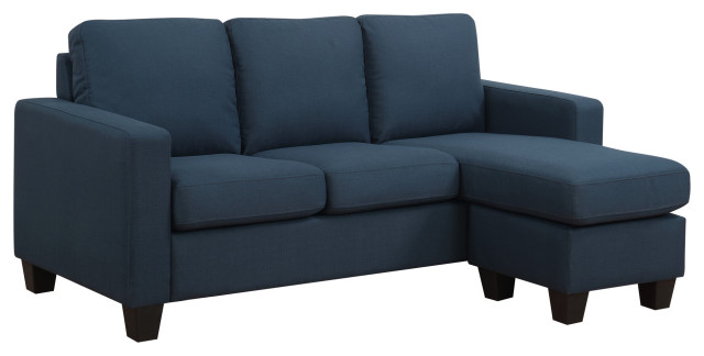 Joshua Sectional Chofa, Peacock Blue - Transitional - Sectional Sofas ...