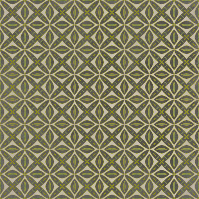 Pattern 82 Smee 72x72 Vintage Vinyl Floorcloth, Green/Cream, 59 ...
