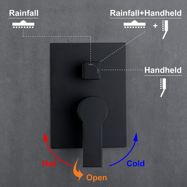 One Handle High Pressure Shower Faucet with Hand Shower and Brass Valve ...