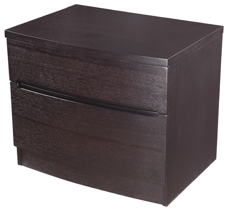 Espresso Two Drawer Night Stand - Transitional - Nightstands And ...