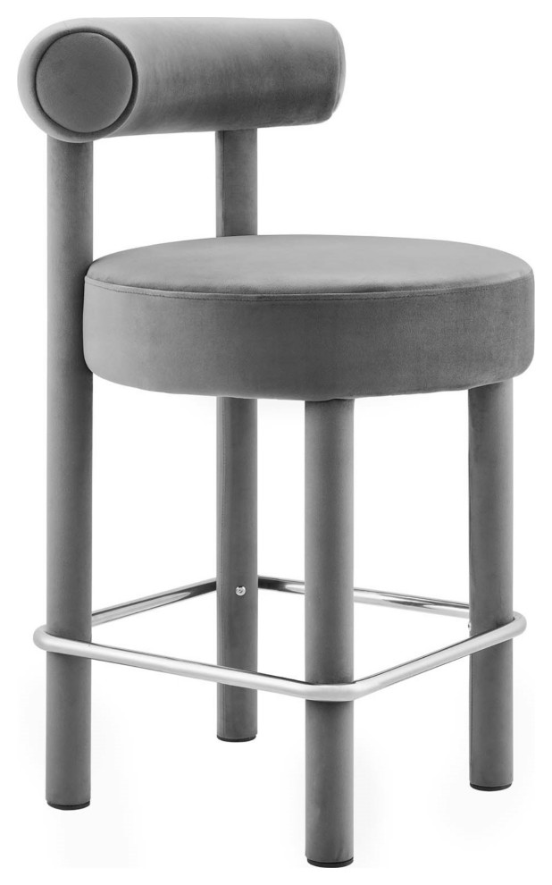 Toulouse Performance Velvet Counter Stool - Transitional - Bar Stools ...