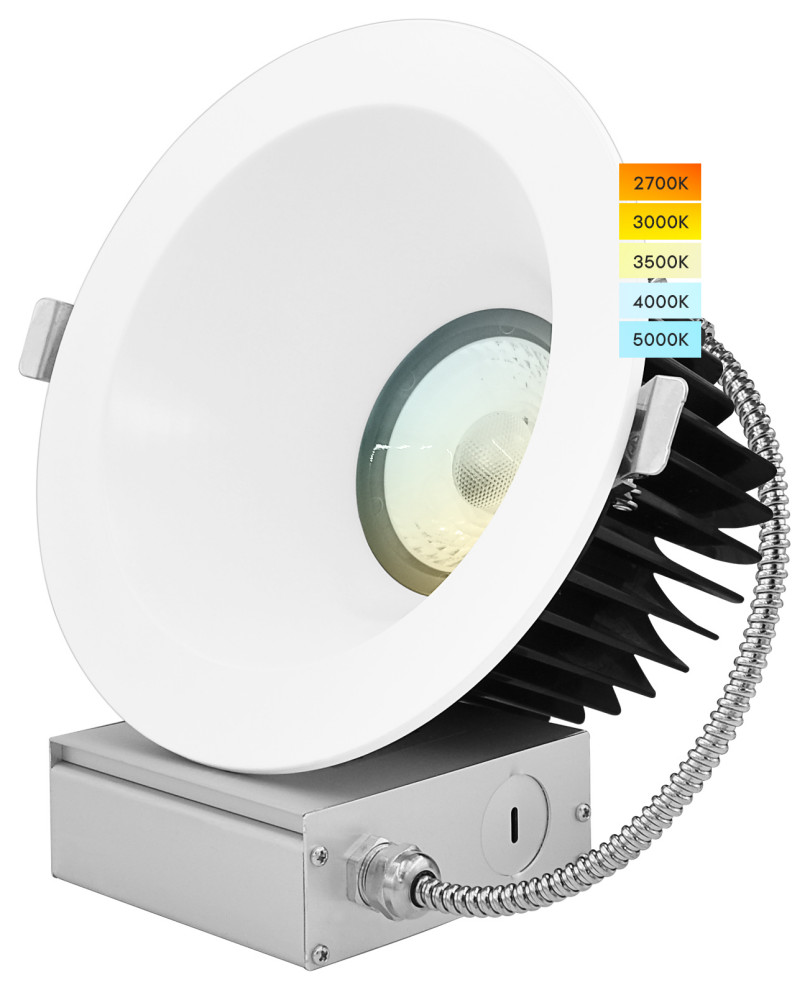 Luxrite 6" LED Recessed Light J-Box 24W 5 Color Selectable - Modern ...