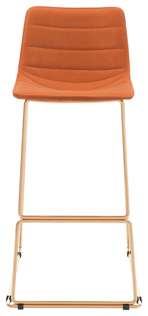Adele Bar Chair (Set of 2) Orange & Gold - Contemporary - Bar Stools And Counter Stools - by ...