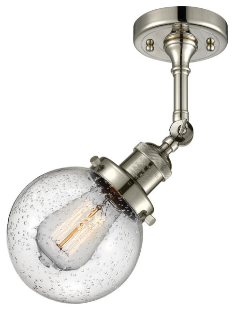 Innovations 1-LT LED Beacon 6" Semi-Flush Mount - Polished Nickel ...