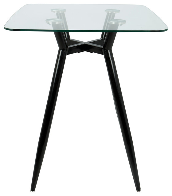 Lumisource Clara Counter Table, Black Metal and Clear Glass ...