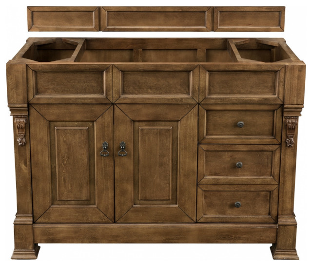 48" Oak Single Sink Bathroom Vanity Carrara White Marble, James Martin ...