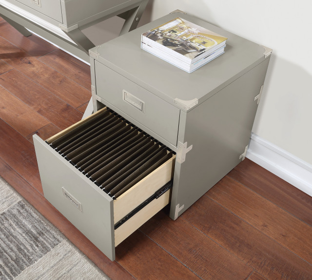 Wellington 2 Drawer File Cabinet, Gray_, Fully Assembled - Contemporary ...